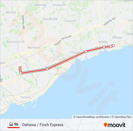 96 Route: Schedules, Stops & Maps - 96b - Dc Oshawa Go (Updated)