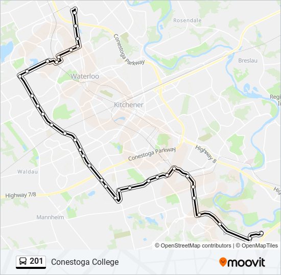 201 Route: Schedules, Stops & Maps - Conestoga College (Updated)