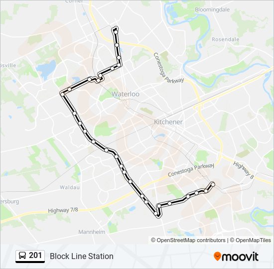 201 Route: Schedules, Stops & Maps - Block Line Station (Updated)