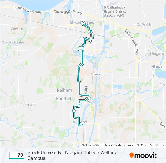 70 Route: Schedules, Stops & Maps - Welland (Updated)
