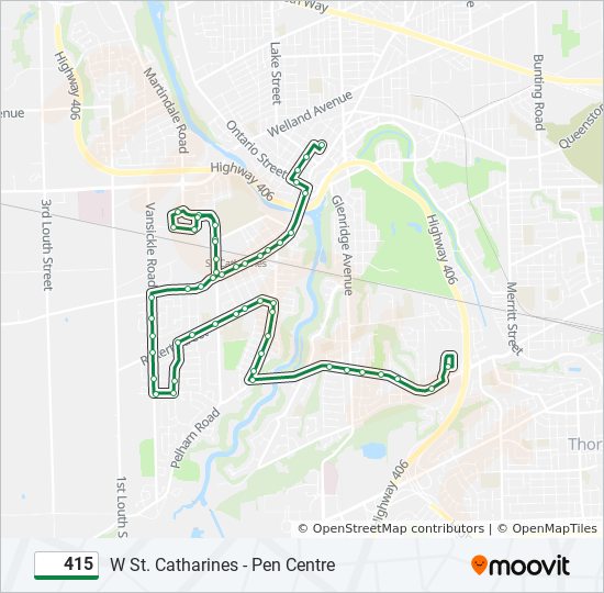 415 Route: Schedules, Stops & Maps - W St. Catharines - Pen Centre ...