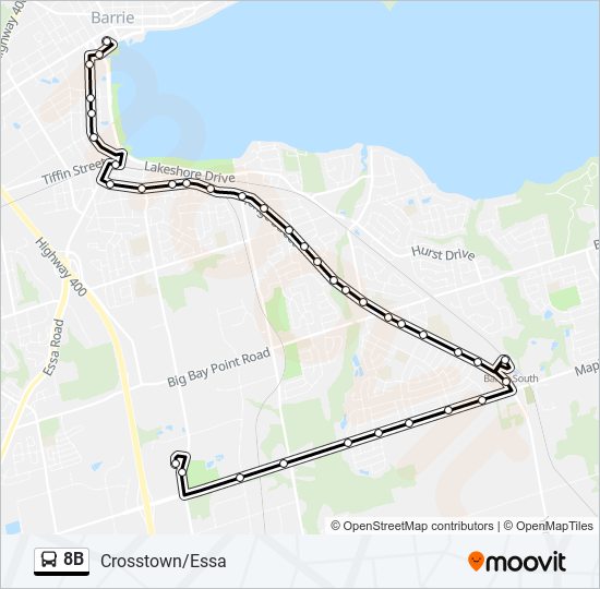 8b Route: Schedules, Stops & Maps - Crosstown/Essa To Downtown Barrie ...