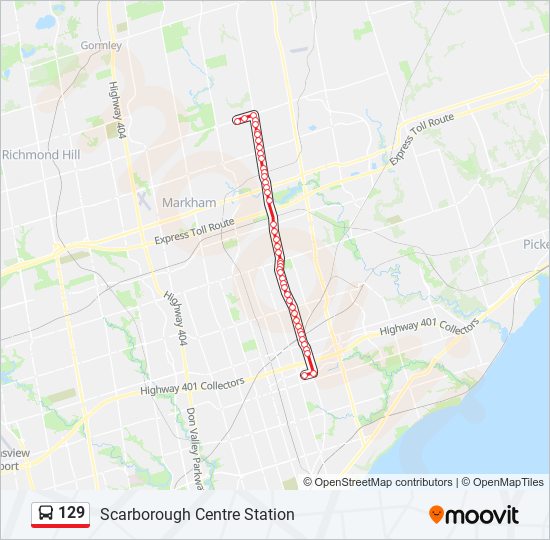 129 Route: Schedules, Stops & Maps - Scarborough Centre Station (Updated)