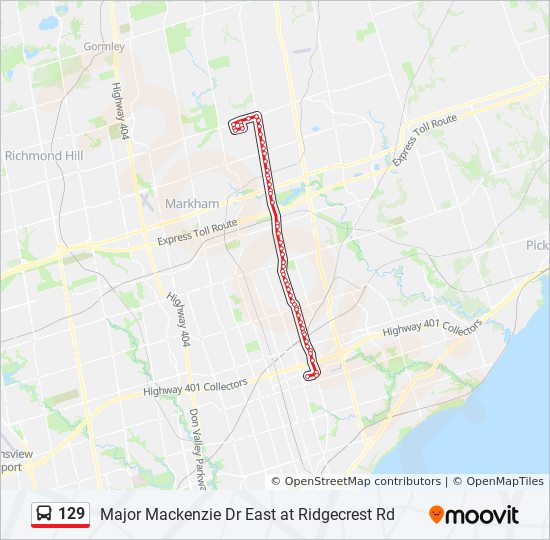 129 Route: Schedules, Stops & Maps - Major Mackenzie Dr East at ...