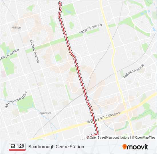 129 Route: Schedules, Stops & Maps - Scarborough Centre Station (Updated)