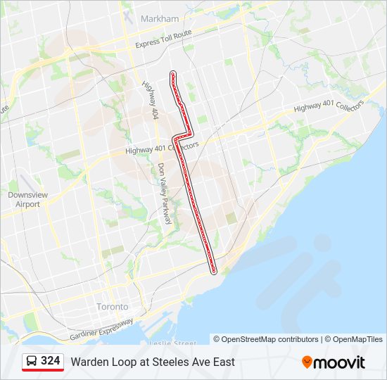 324 Route: Schedules, Stops & Maps - Warden Loop at Steeles Ave East ...