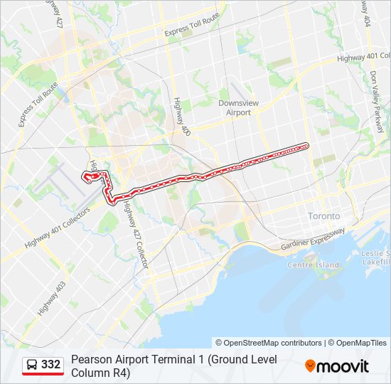 332 Route: Schedules, Stops & Maps - Pearson Airport Terminal 1 (Ground ...