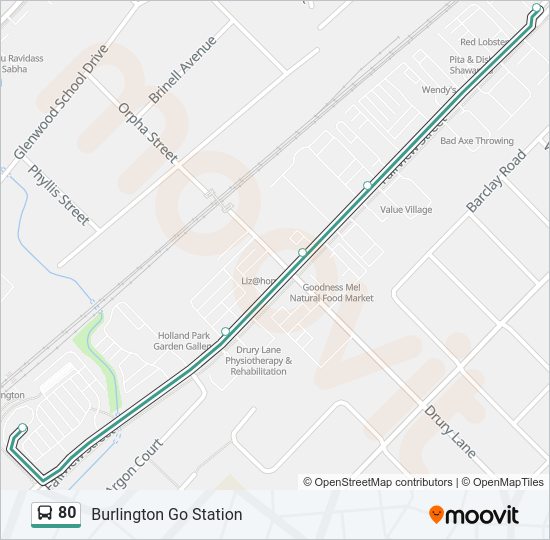 80 Route: Schedules, Stops & Maps - Burlington Go Station (Updated)
