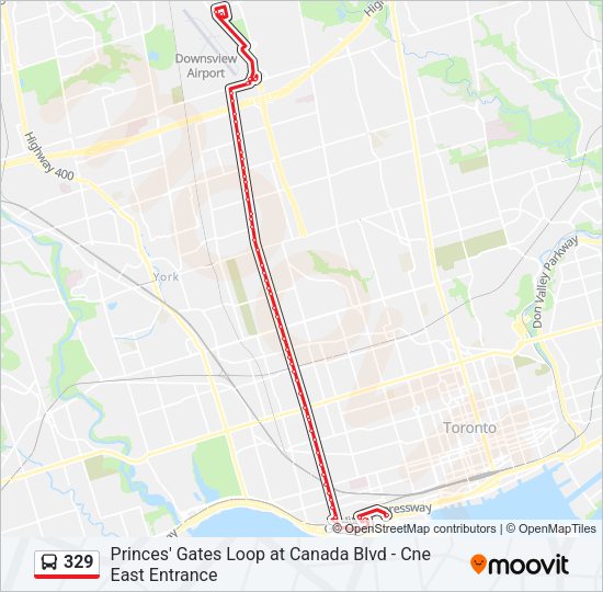 329 Route: Schedules, Stops & Maps - Princes' Gates Loop at Canada Blvd ...