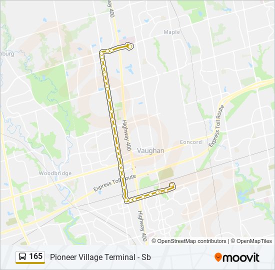 165 Route: Schedules, Stops & Maps - Pioneer Village Terminal - Sb ...