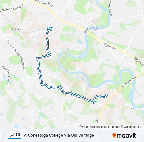 10 Route: Schedules, Stops & Maps - A-Conestoga College Via Old ...