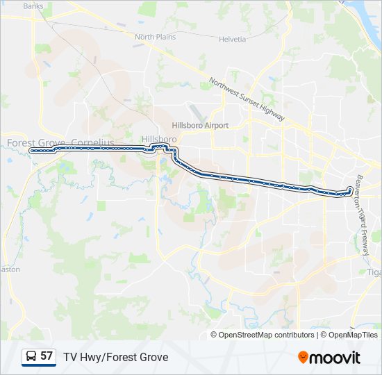 57 Route: Schedules, Stops & Maps - Beaverton Transit Center (South ...