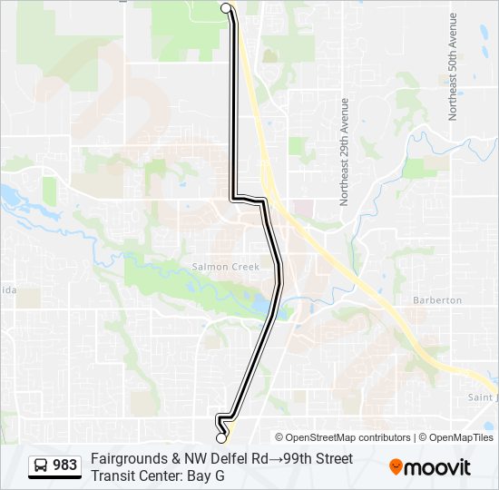Ruta 983: horarios, paradas y mapas - Fairgrounds & NW Delfel Rd‎→99th ...