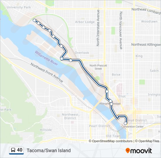 Ruta 40: horarios, paradas y mapas - Rose Quarter Transit Center (West ...