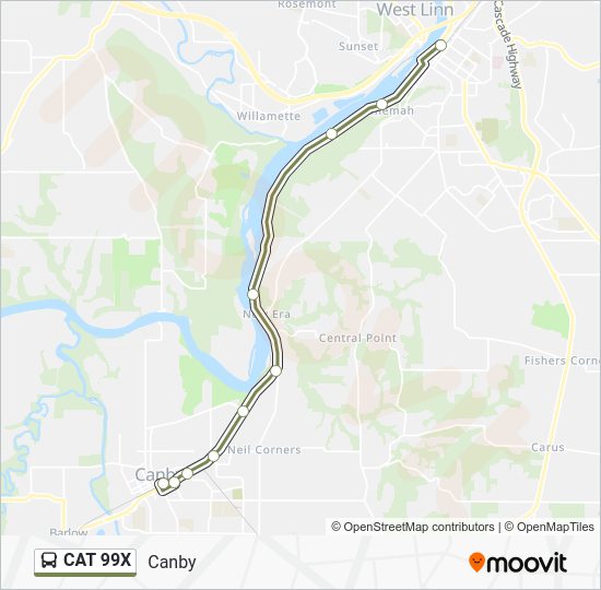 Ruta cat 99x: horarios, paradas y mapas - Canby (Actualizado)