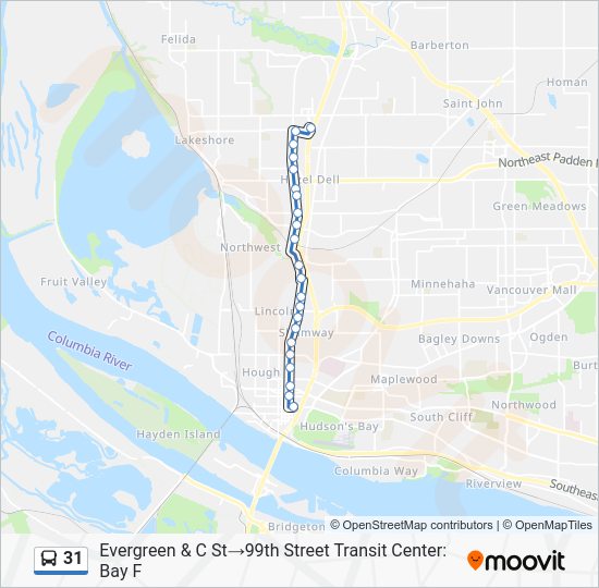 Ruta 31: horarios, paradas y mapas - Evergreen & C St‎→99th Street ...