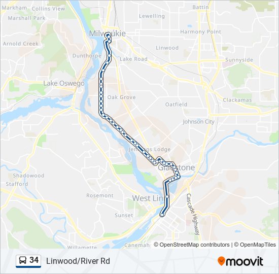 34 Route: Schedules, Stops & Maps - SE Jackson & 21st (East) (Updated)