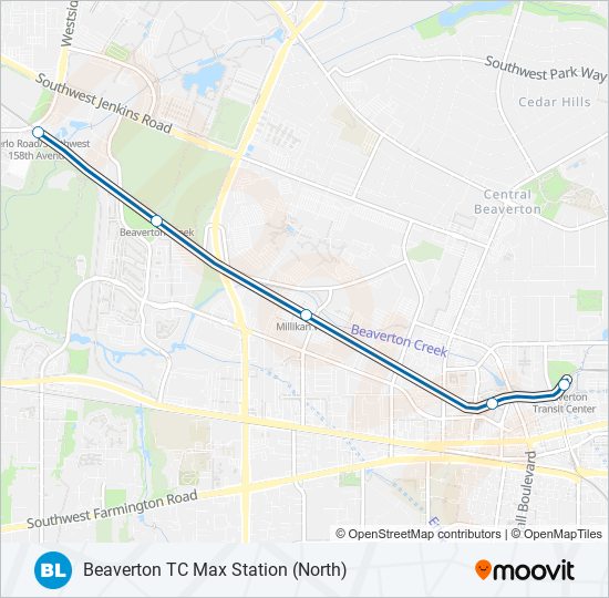 blue Route: Schedules, Stops & Maps - Beaverton TC Max Station (North ...