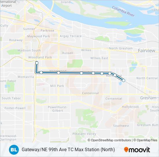 Ruta blue: horarios, paradas y mapas - Gateway/NE 99th Ave TC Max ...