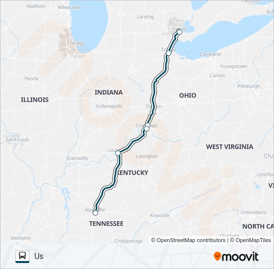 Ruta greyhound us0135: horarios, paradas y mapas - Nashville Bus ...