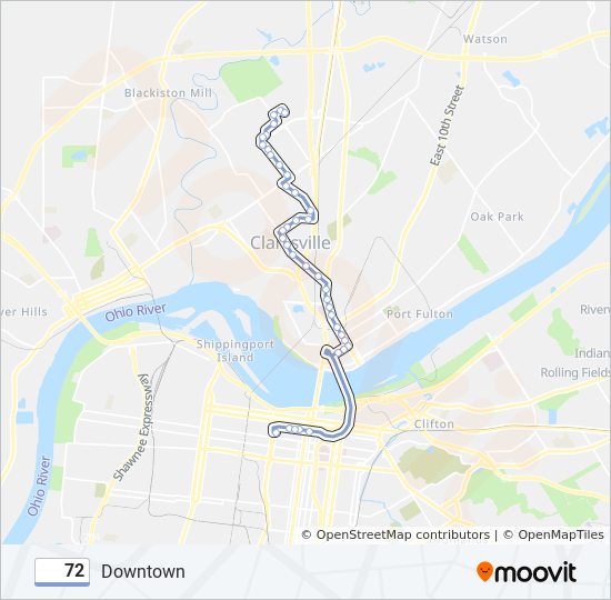 72 Route: Schedules, Stops & Maps - Downtown (Updated)