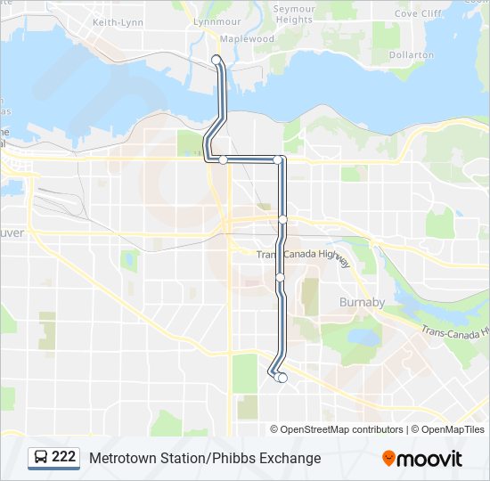 222 Route: Schedules, Stops & Maps - Metrotown Station (Updated)