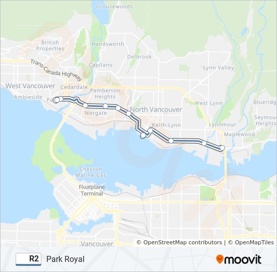r2 Route: Schedules, Stops & Maps - Park Royal (Updated)