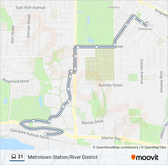 31 Route: Schedules, Stops & Maps - Metrotown Station (Updated)