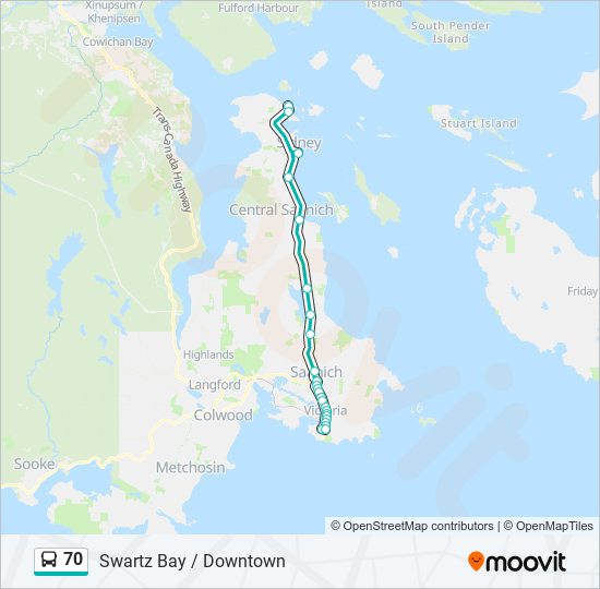 70 Route: Schedules, Stops & Maps - Swartz Bay Ferry - via Hwy #17 ...