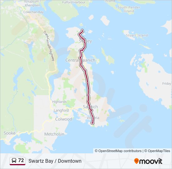 72 Route: Schedules, Stops & Maps - Swartz Bay Ferry via Saanichton ...