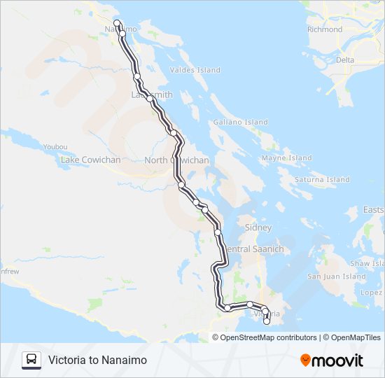 tofino bus Route: Schedules, Stops & Maps - Victoria to Nanaimo (Updated)
