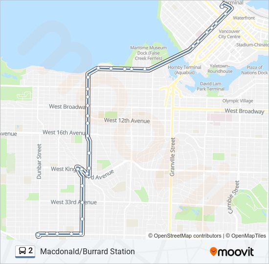 2 Route: Schedules, Stops & Maps - Macdonald/To Dunbar Loop (Updated)