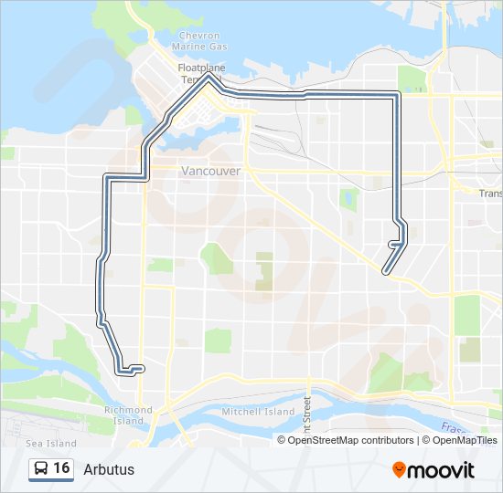 16 Route: Schedules, Stops & Maps - Arbutus (Updated)