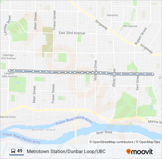 49 Route: Schedules, Stops & Maps - Langara-Th Station (Updated)