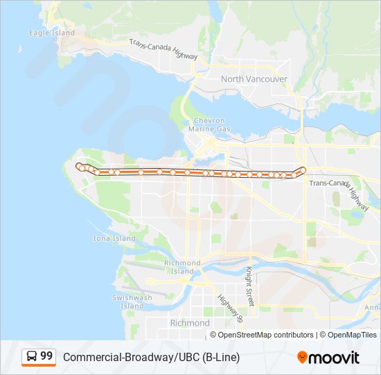 99 Route: Schedules, Stops & Maps - UBC B-Line (Updated)