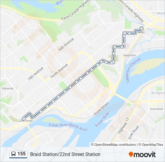 155 Route: Schedules, Stops & Maps - Braid Station via Hospital (Updated)