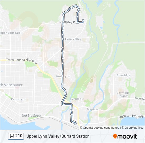 210 Route: Schedules, Stops & Maps - Upper Lynn Valley (Updated)