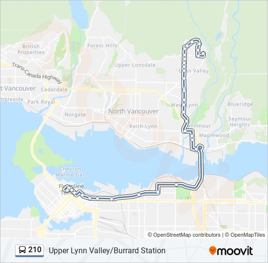 210 Route: Schedules, Stops & Maps - Upper Lynn Valley (Updated)