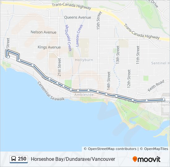 250 Route: Schedules, Stops & Maps - A Dundarave to 25th & Marine (Updated)