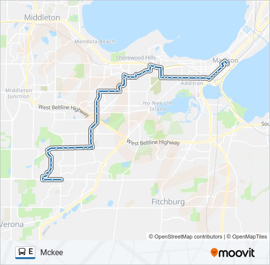 Ruta e: horarios, paradas y mapas - Mckee (Actualizado)