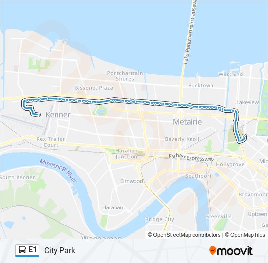 e1 Route: Schedules, Stops & Maps - City Park (Updated)