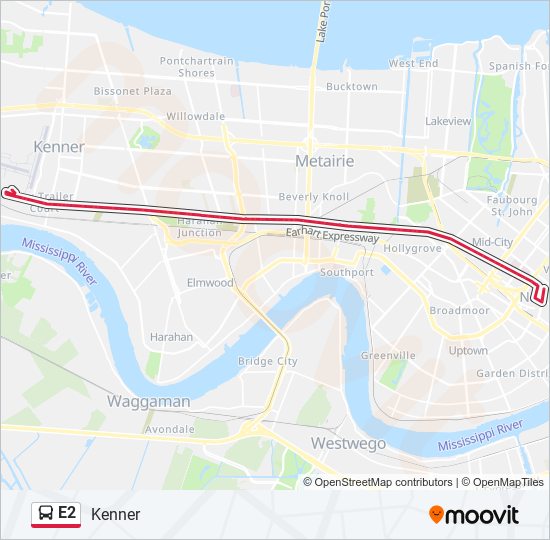Ruta e2: horarios, paradas y mapas - Kenner (Actualizado)