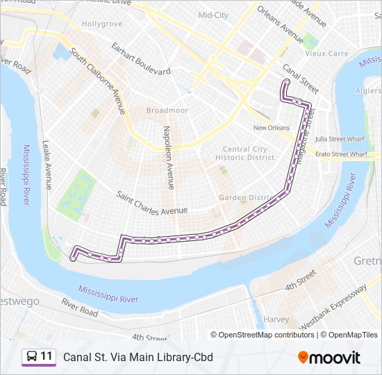 11 Route: Schedules, Stops & Maps - Canal St. Via Main Library-Cbd ...