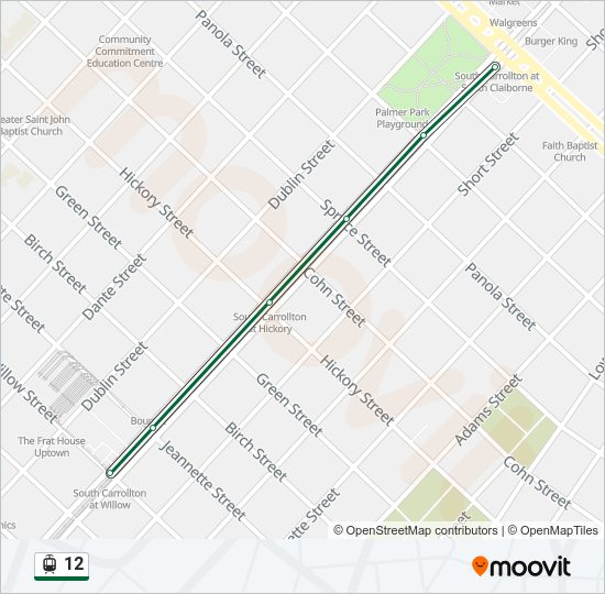 12 Route: Schedules, Stops & Maps - Canal St. Via Garden District (Updated)