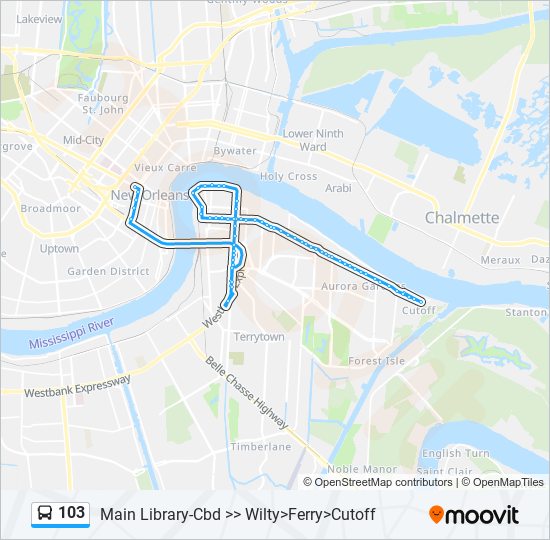 103 Route: Schedules, Stops & Maps - Main Library-Cbd >> Wilty>Ferry ...
