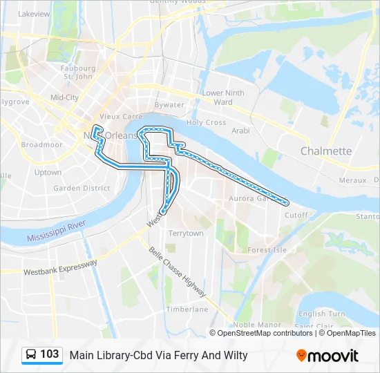 103 Route: Schedules, Stops & Maps - Main Library-Cbd Via Ferry And ...