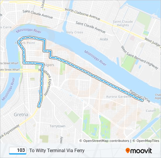 103 Route: Schedules, Stops & Maps - To Wilty Terminal Via Ferry (Updated)
