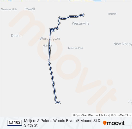 102 Route: Schedules, Stops & Maps - Meijers & Polaris Woods Blvd‎→E ...