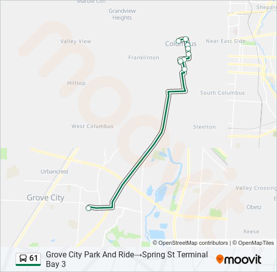 61 Route: Schedules, Stops & Maps - Grove City Park And Ride‎→Spring St ...