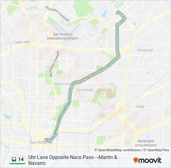 14 Route: Schedules, Stops & Maps - Uhr Lane Opposite Naco Pass‎→Martin ...